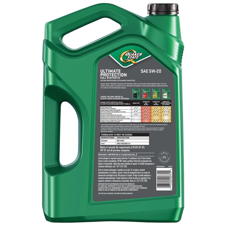 Quaker State Full Synthetic 5W-20 Motor Oil, 1-Quart, 47% OFF