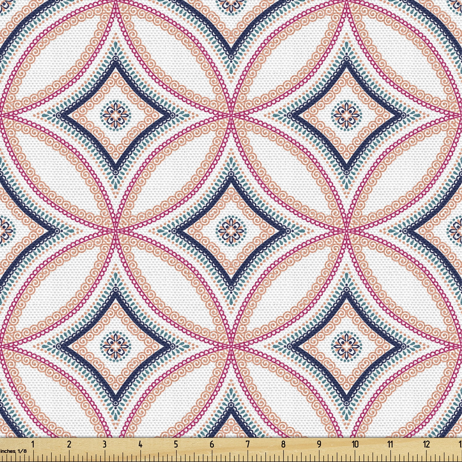 Mandala Fabric by the Yard Upholstery, Eastern Style Intricated Mandala ...