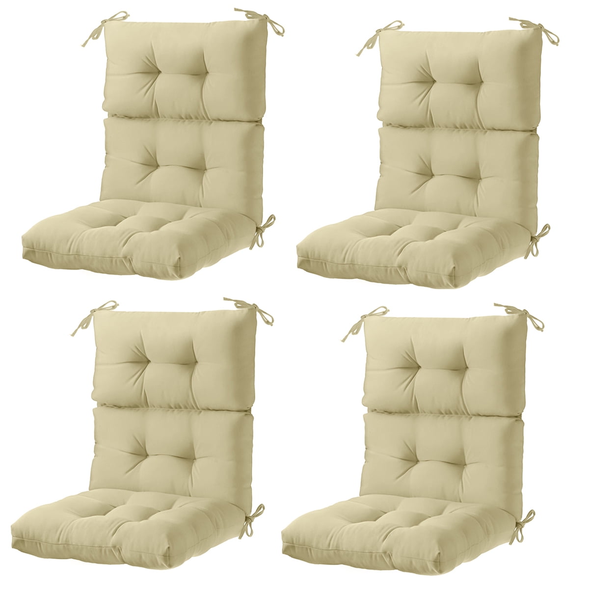 Romhouse Set of 4 Solid High Rebound Foam Chair Cushion for Outdoor ...