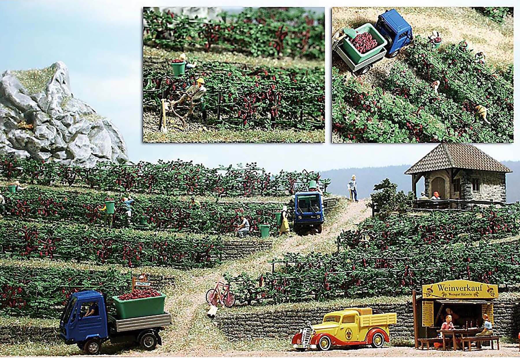 Busch HO Scale Grape Vines/Vinyard Scenery Kit (Package of 80 Pieces ...