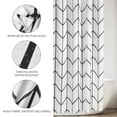 Mdesign Herringbone Chevron Shower Curtain 72x72 Black White