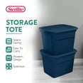 Sterilite 18-Gallon Stackable Storage Tote, Blue Plastic Container, 8 ...