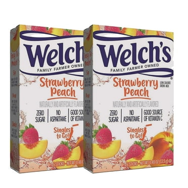 Welch's Flavored Fruit Juice Packets, Strawberry Peach Singles To Go ...