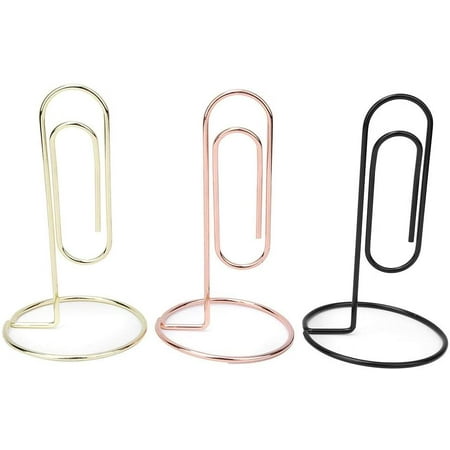 3PCS Metal Office Memo Paper Clip Holder Stand Table Access Bills Cards ...