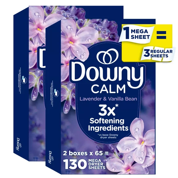 Downy Infusions Bliss Mega Fabric Softener Dyer Sheets, Amber and Rose ...