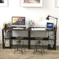 SHW Cyrus Collection 38-inch Dorm Room Desk with Shelves, Espresso ...