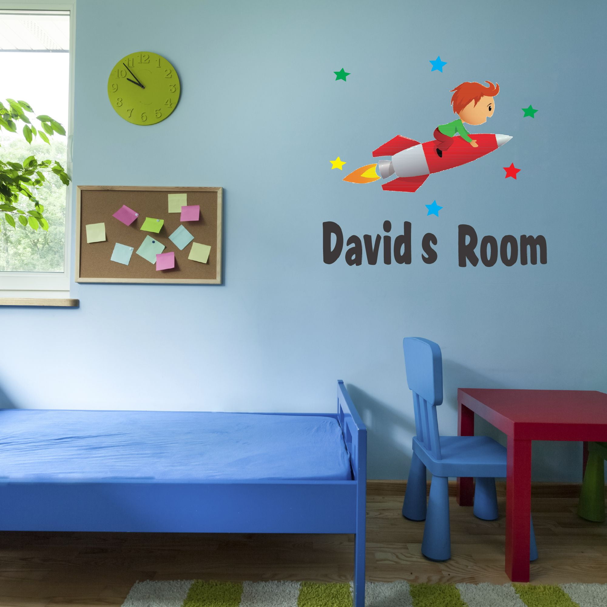 Home Watercolor Custom Name Wall Decals for Kids Room - Multicolored ...