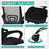 Ivana Black Mesh Office Chair – Adjustable Ergonomic Swivel Desk Chair ...