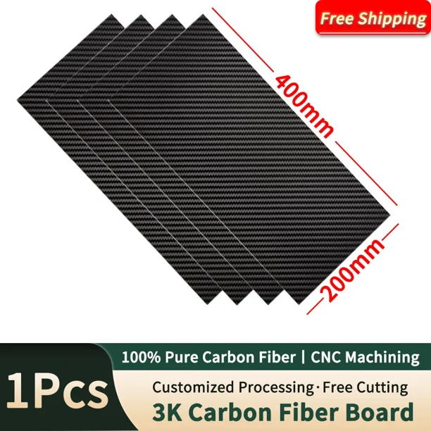 200x400mm 3K Pure Carbon Fiber Board Sheet High Hardness Composite ...