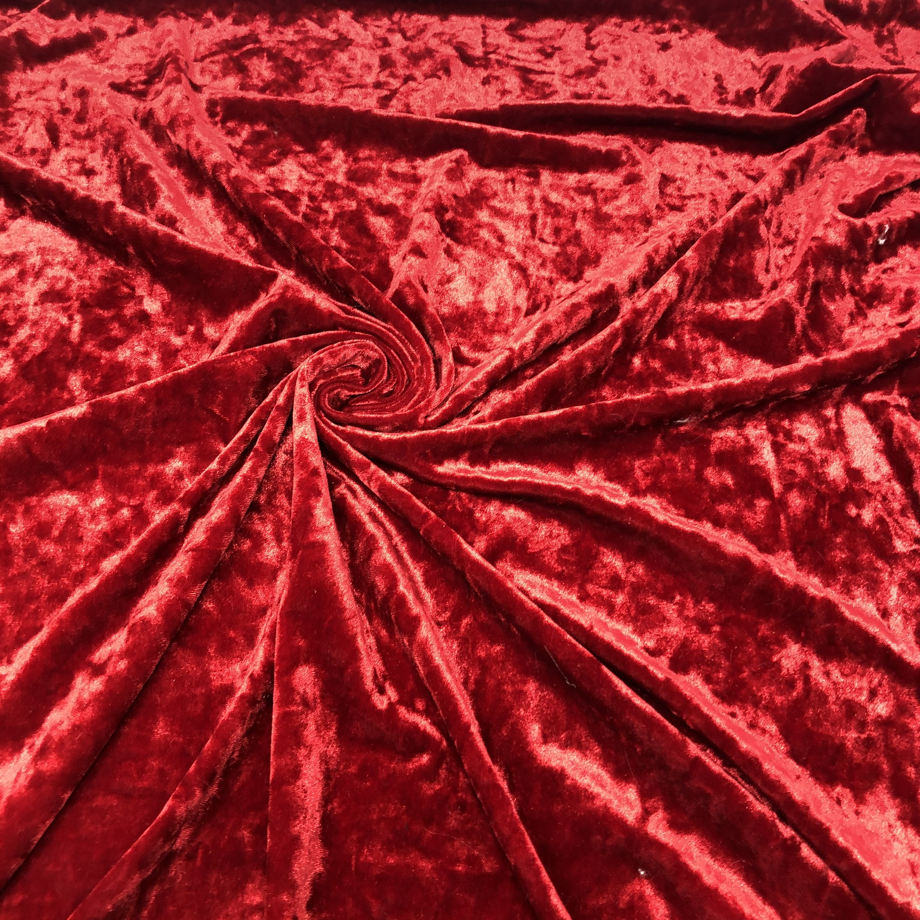 Red Crushed Velvet Fabric