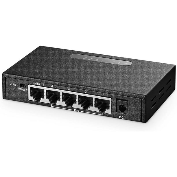 B 5 Port Gigabit POE Switch, 4 POE+ Ports 1000Mbps, 1 Gigabit Uplink ...