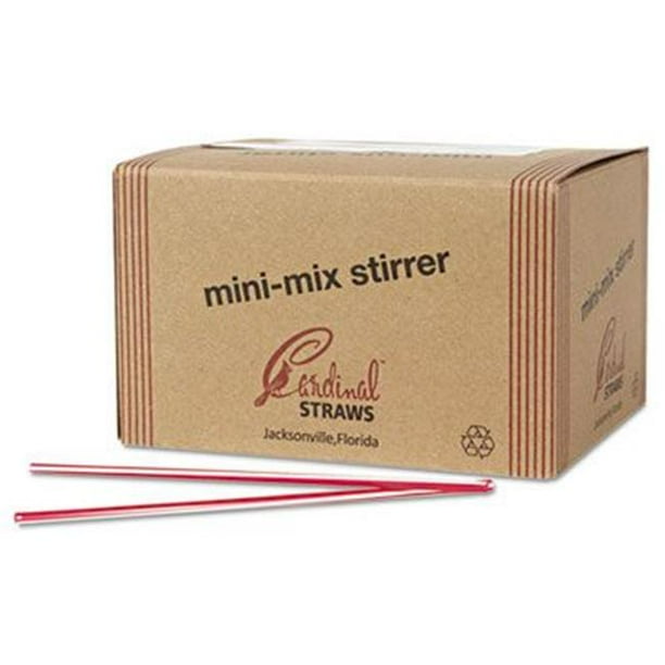 Cardinal Unijax CAR510045 Poly Unwrapped Cocktail Straws, White & Red ...