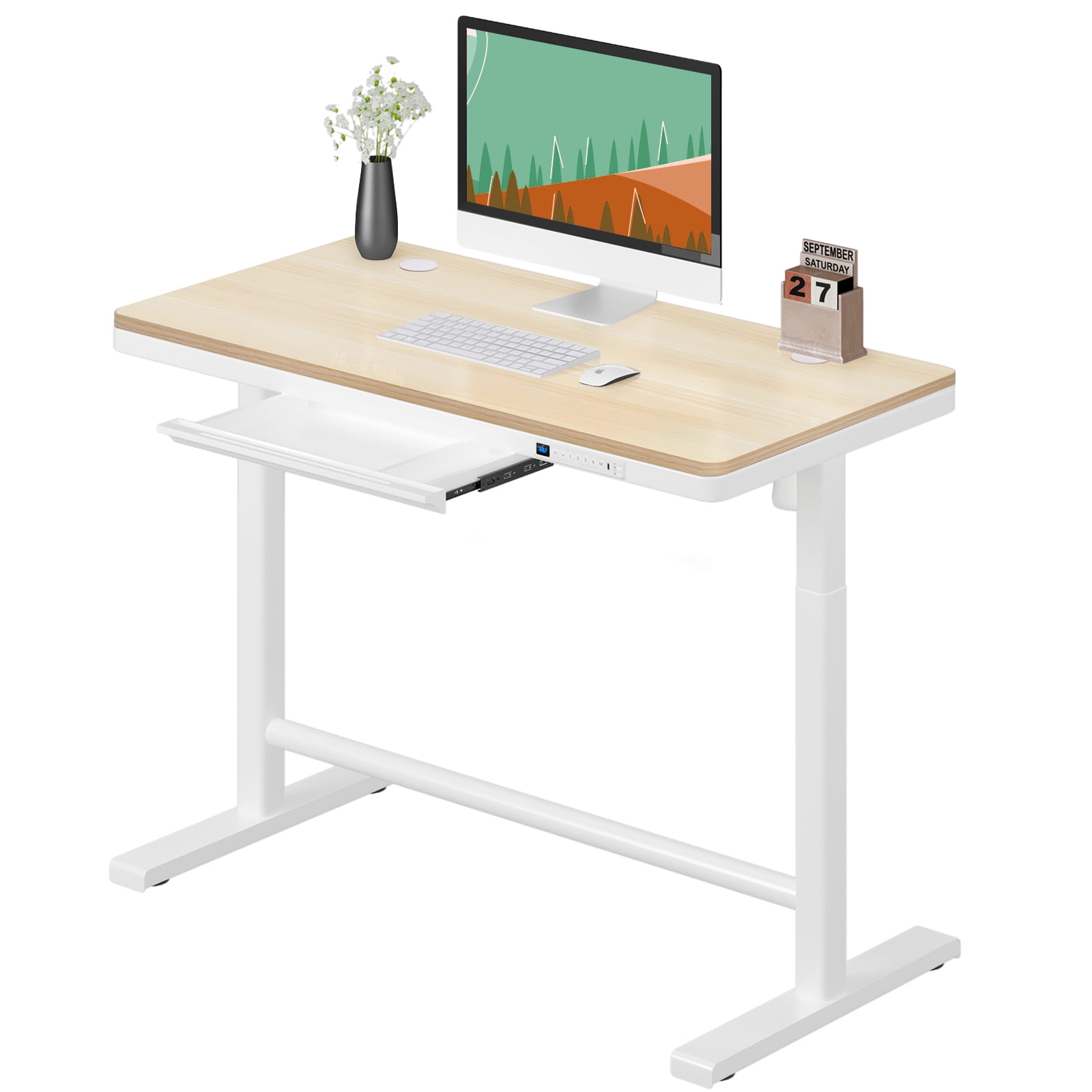 Urban Deco Electric Height Adjustable Standing Desk with Drawer ...