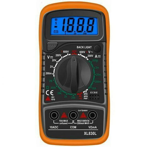 Comprobador de voltios, amperios, ohmios, diodos y transistores para circuitos de CA/CC ...