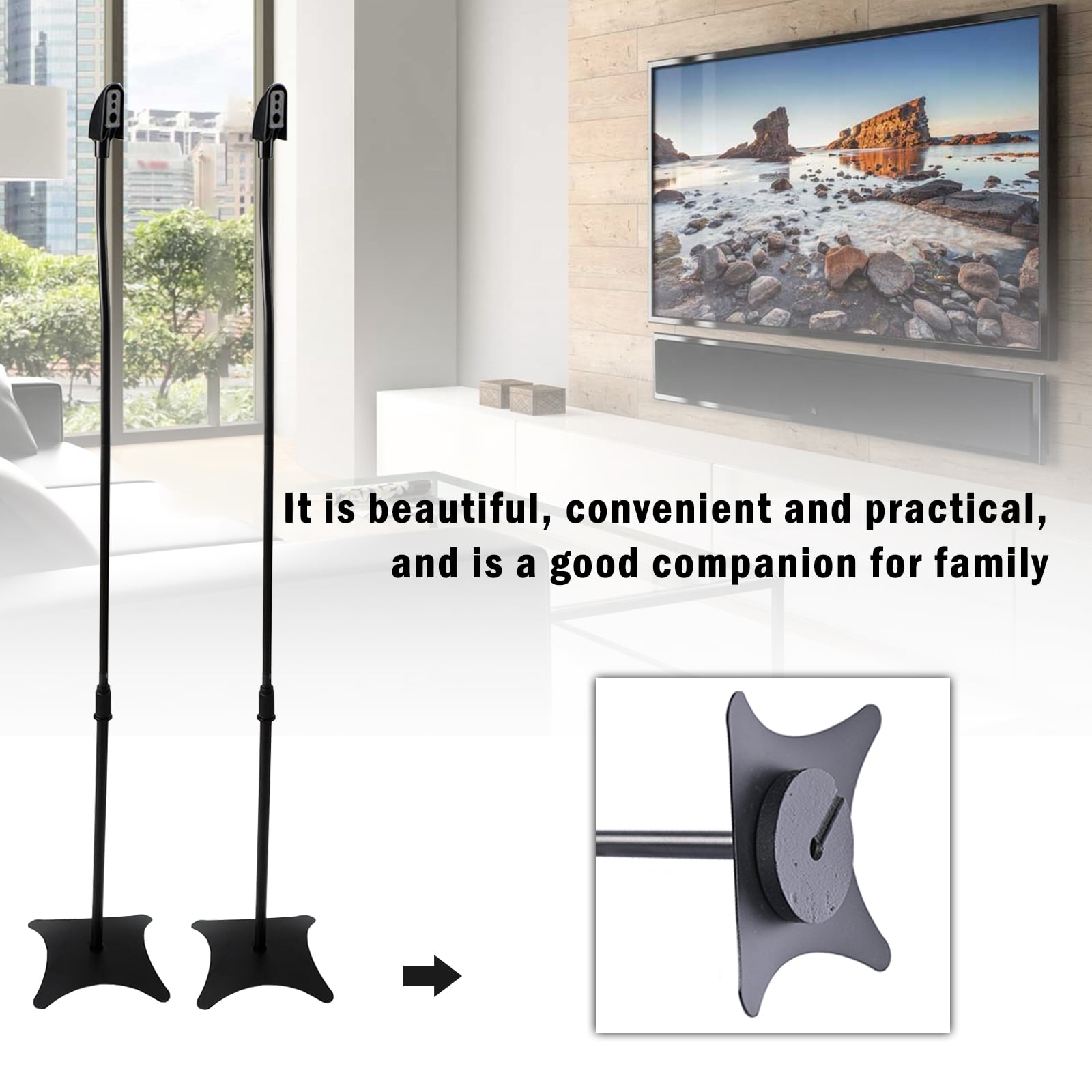 Speaker Stands for Surround Sound and Home Theater Speakers, Floor ...