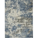 Nourison Rustic Textures Abstract Grey/Blue 7'10" x 10'6" Area Rug ...