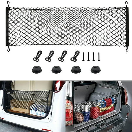 Rear Cargo Net Stretchable, Storage Mesh Double-Layer with Hooks ...