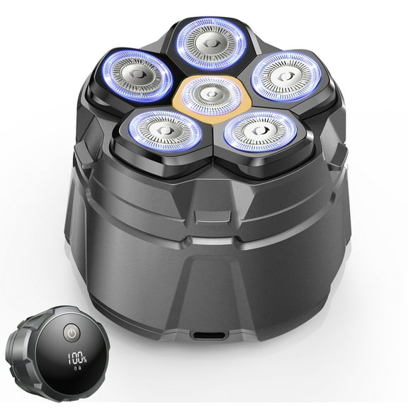 GROOMIE BaldiePro Cordless Electric Shaver, Rotary Head Grooming Kit ...