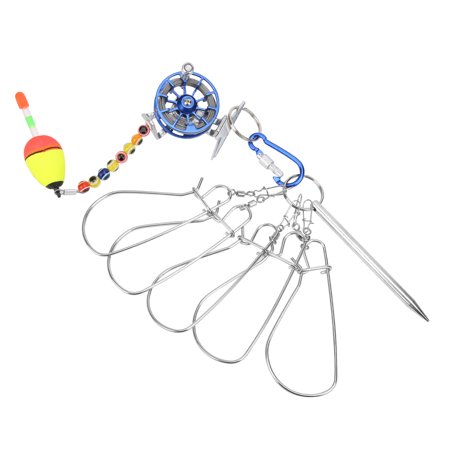 Fishing Stringer,5‑Hook Lock Live Fish Stainless Steel Fish Lock Hook ...