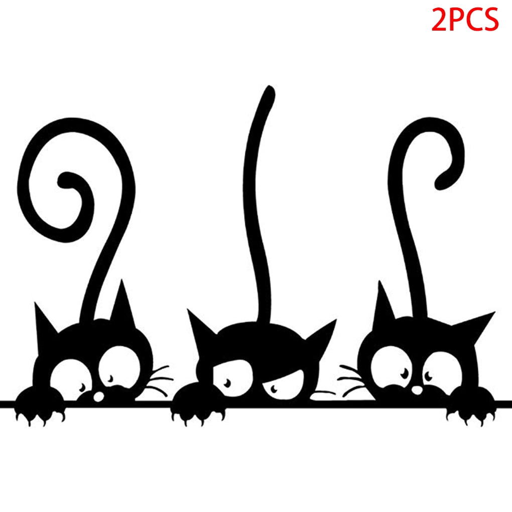 Click here for Wweixi 2 Pieces Adhesive Cute Cartoon Cat Wall Sti... prices