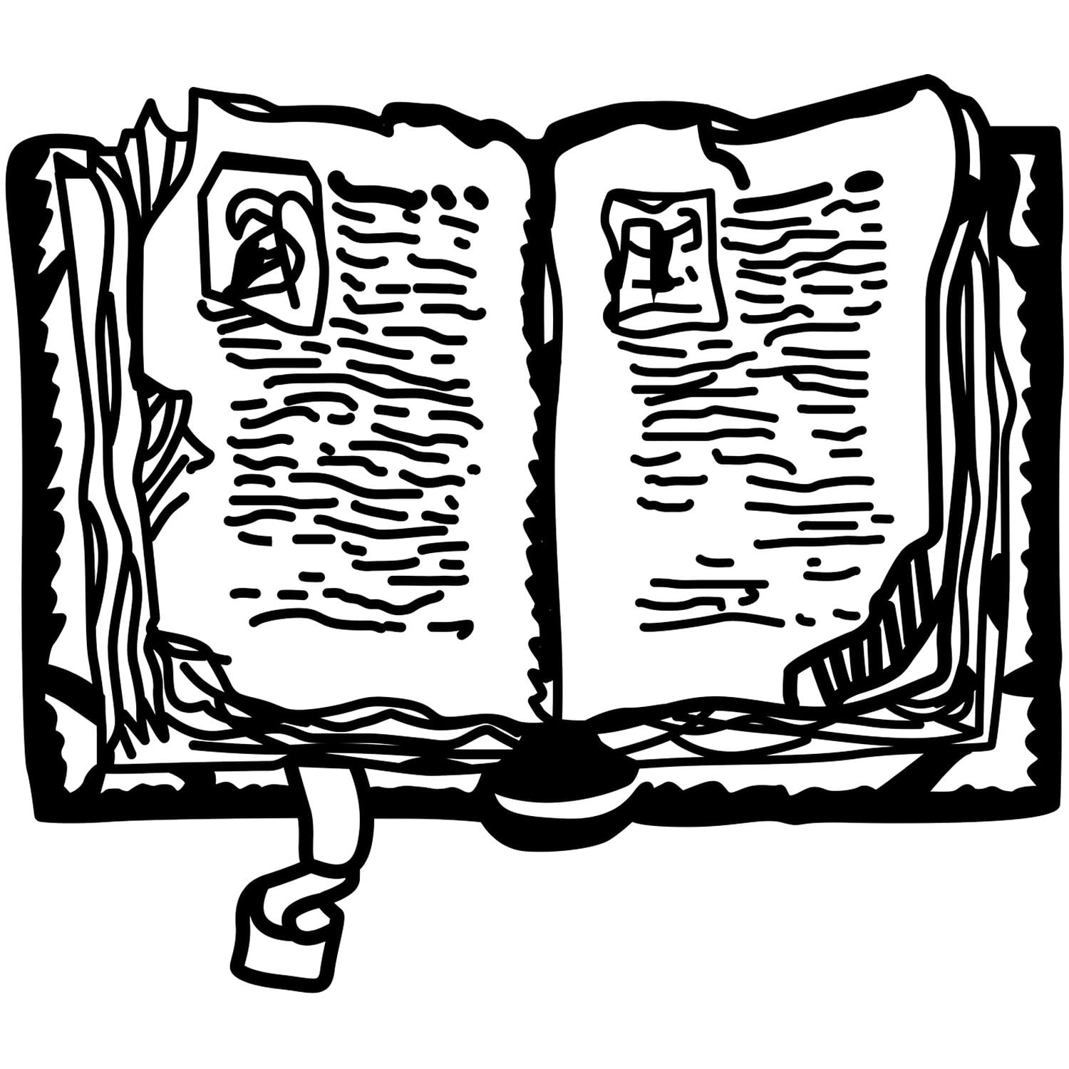 Open Bible Clipart Black And White