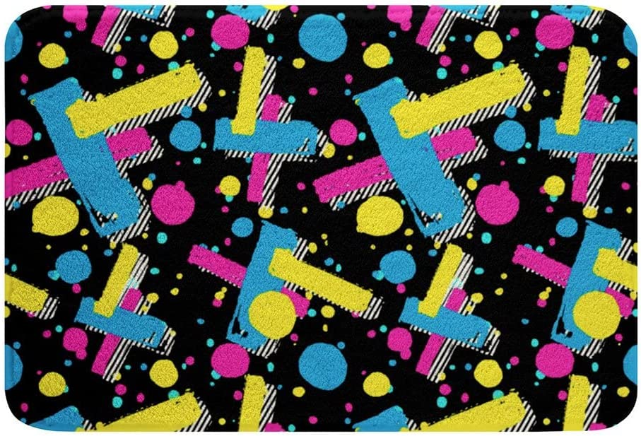 Memphis Style Rug 20"x32" Abstract Colorful Design with Dots Funky ...