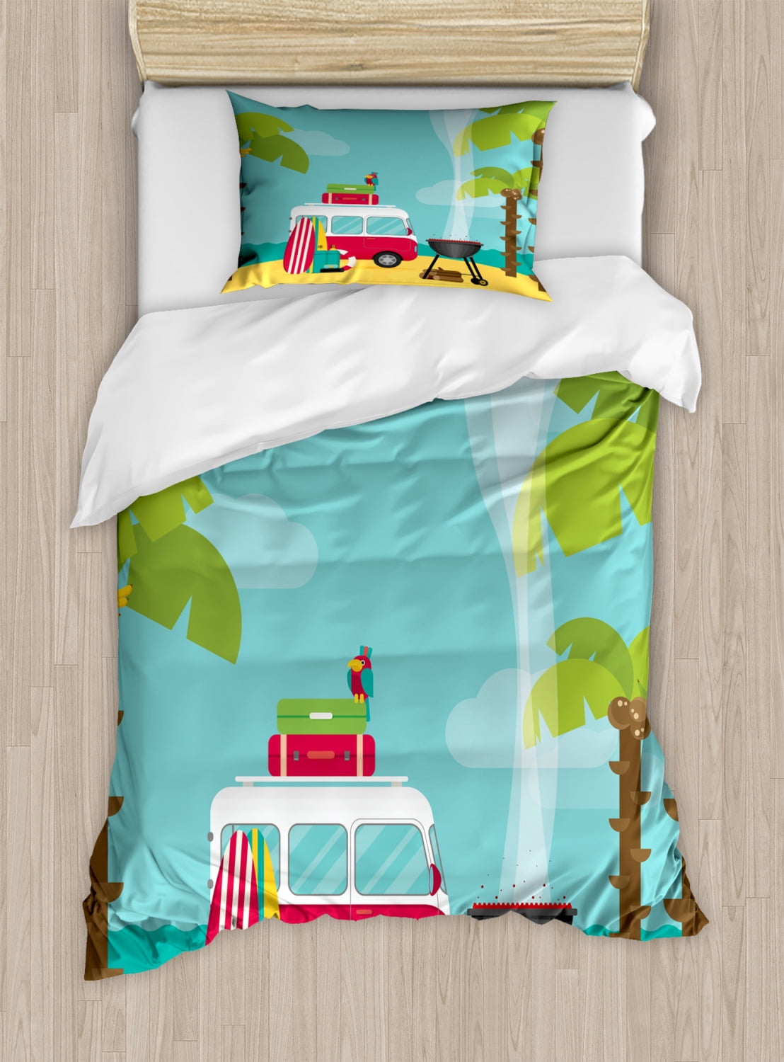 Explore Duvet Cover Set Twin Size, Caravan Camping with Barbeque and ...