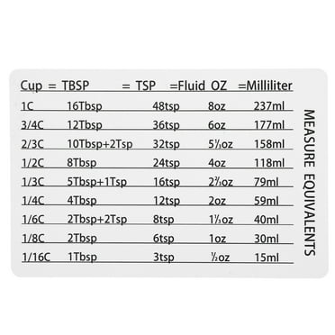 Kitchen Conversion Chart Magnet, Magnetic Kitchen Conversion Chart ...