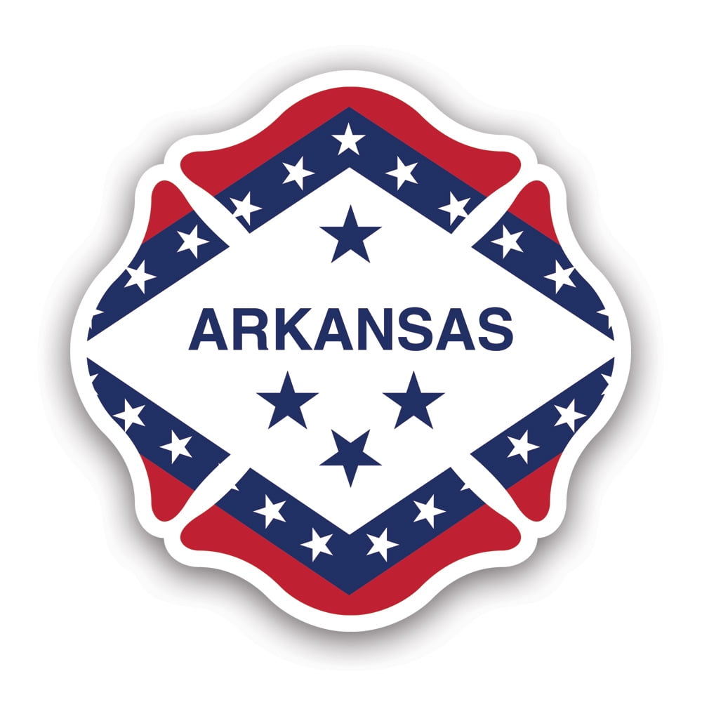Arkansas State Maltese Cross Shaped Sticker Decal - Self Adhesive Vinyl ...