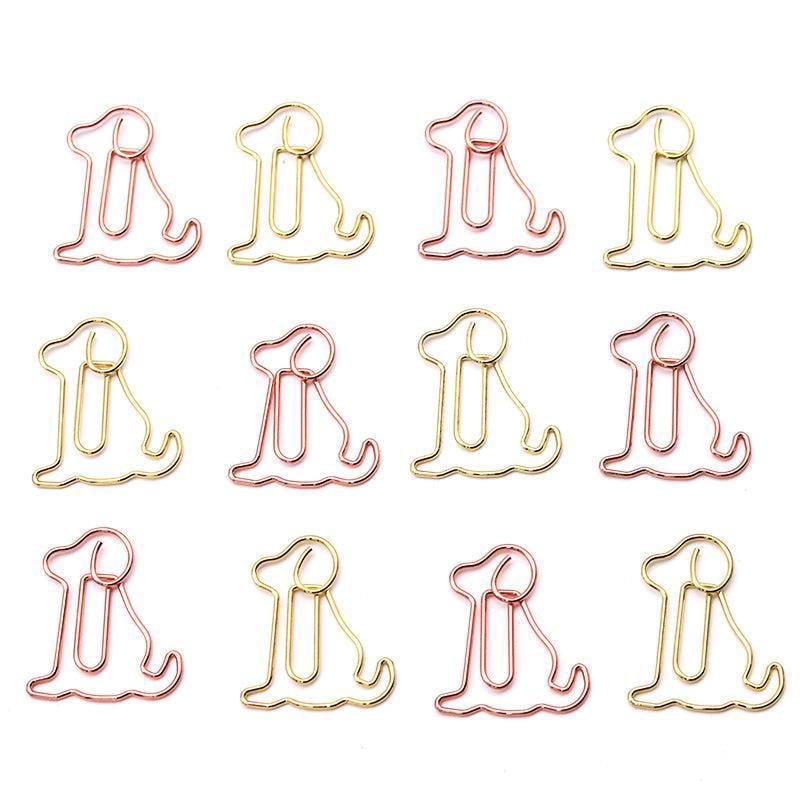 20pcs Metal Dog Clip (Rose Gold+Gold) Creative Animal Paper Clips ...