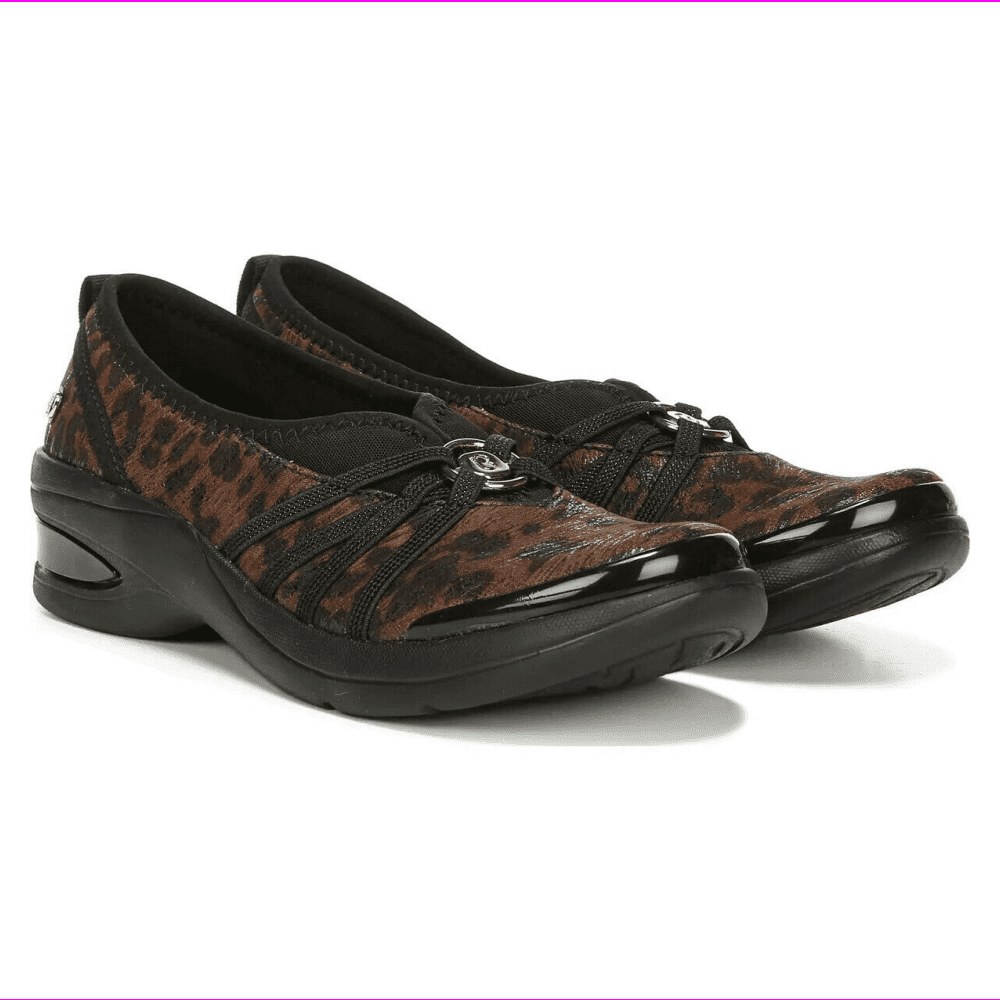 Bzees Women's Rosie Slip on Shoes Brown Leopard Fabric Size 6 M ...