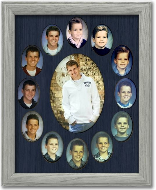 School Years Picture Frame - Oval Collage - Holds 2x3 Wallet Photos - K ...