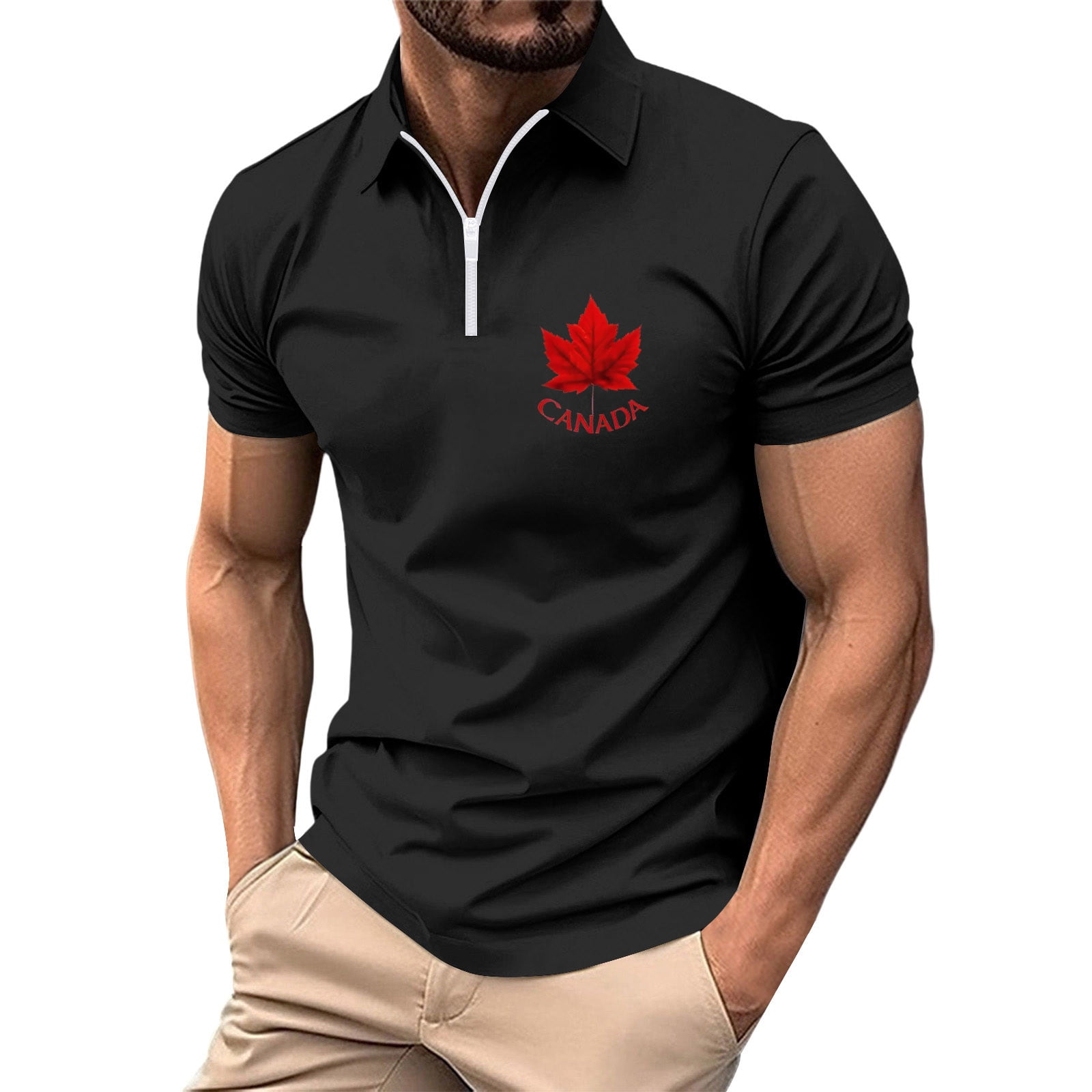 Click here for Shixiaoo Mens Summer Casual Style Short Sleeve Zip... prices