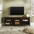 Woven Paths Open Storage TV Stand for TVs up to 80", Traditional Brown ...