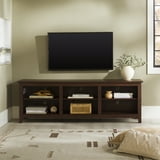 Woven Paths Open Storage TV Stand for TVs up to 80", Traditional Brown ...