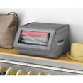 Whitmor Stackable window storage box 14" x 15" x 10" Crosshatch, Gray ...