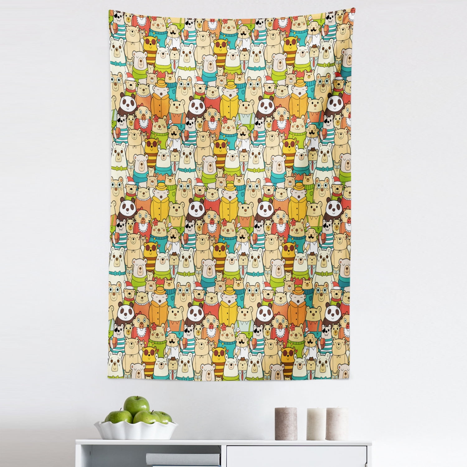 Funny Tapestry, Many Different Polar Bears Comical Characters Funny ...