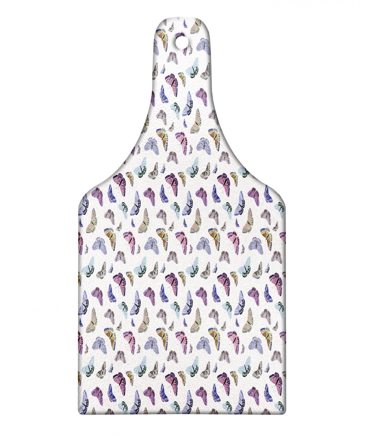 Butterfly Cutting Board, Pattern of Colorful Butterflies Delicate and ...