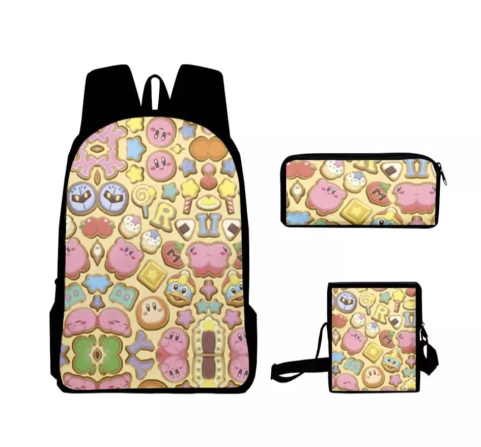 Kirby Backpack Set, 3 Piece Kawaii Gifts for girls and boys - Walmart.com