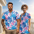 Aplkyhs Funny Men Women Matching Hawaiian Palm Tree Golf Shirts ...