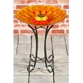 SOLAR FLORAL GLASS BIRD BATH WITH STAND - Walmart.com