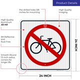 No Bikes Sign, No Bike Symbol Sign, - Walmart.com