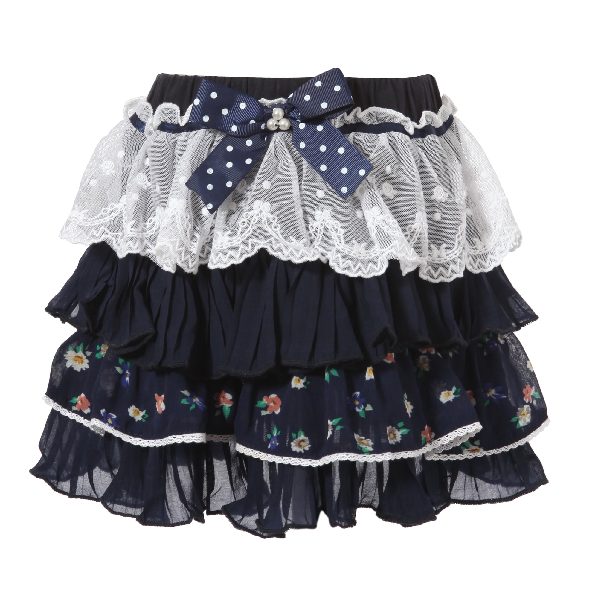 Richie House Girls' Lacy Multi-Layered Skirt with Bow RH0249 - Walmart.com