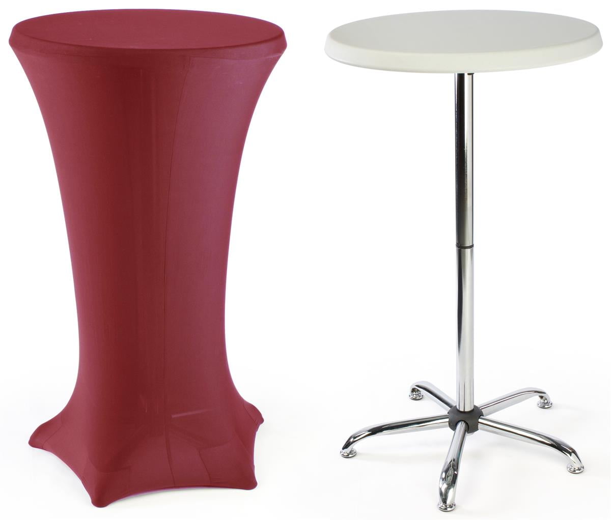 High-Top Cocktail Tables Are Portable, Include a 47” Tall Table and a ...