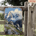8x12 Inch Rustic Metal Wall Art, Majestic Snow-Capped Mountain Range ...