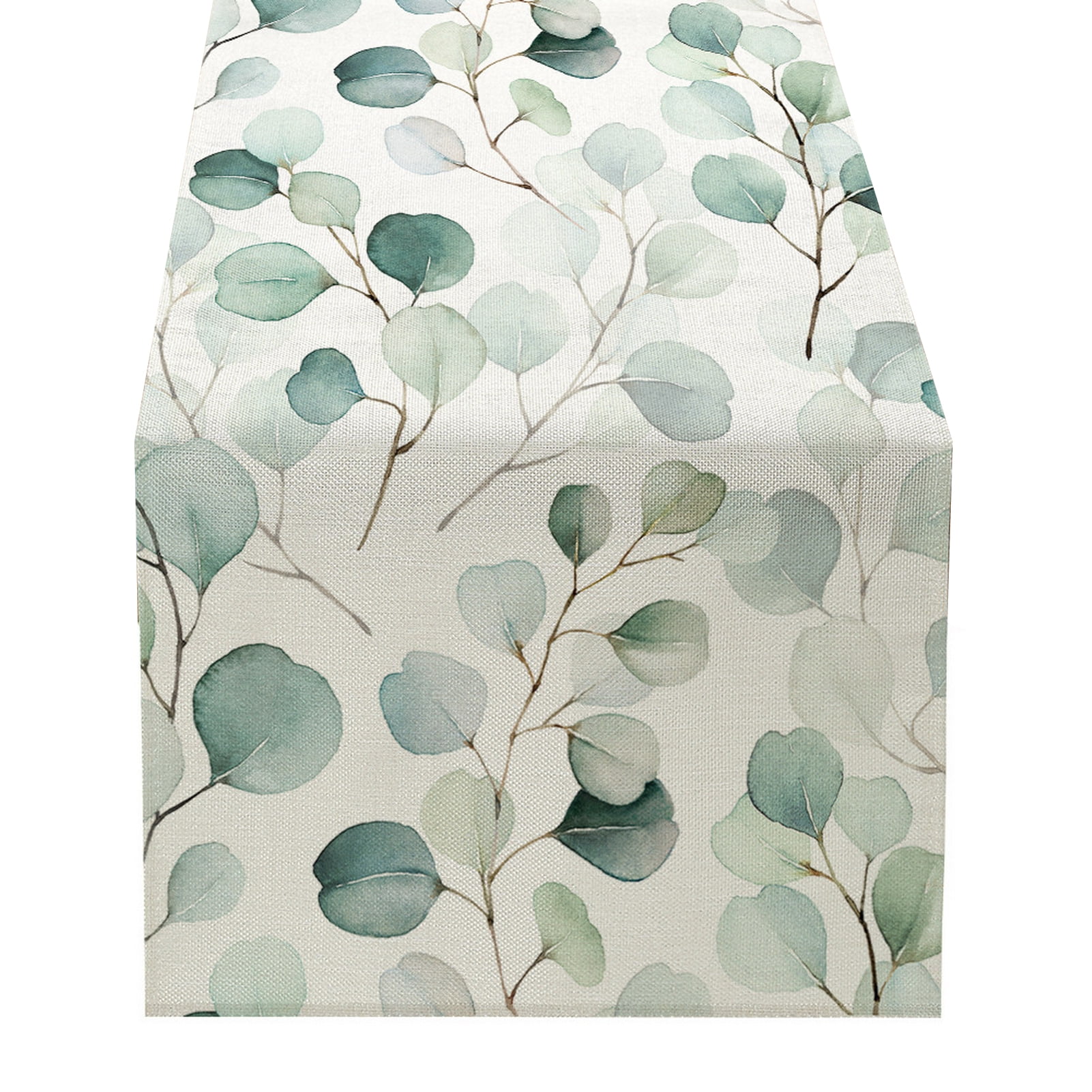 DISHAN Botanical Print Table Runner - Summer Farmhouse Rustic Greenery ...