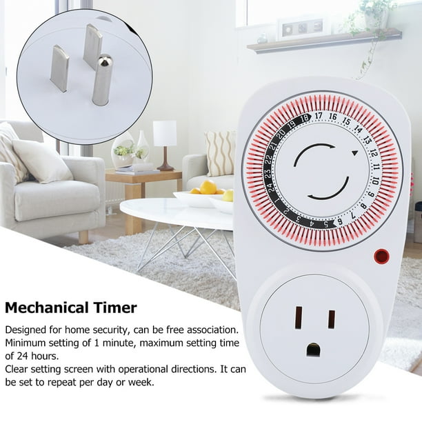 Mechanical Outlet Timer,2 Types 24 Hours Hours Mechanical Timer Indoor ...