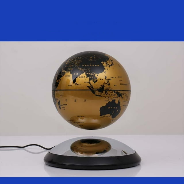 Toyella Magnetic Levitation Globe Rotation 6 Inch Mirror Base Office ...