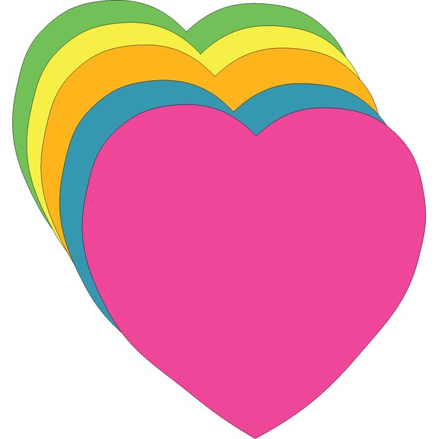 Heart Bright Neon Assorted Color Small Cut-Outs- 3" x 3" - Walmart.com