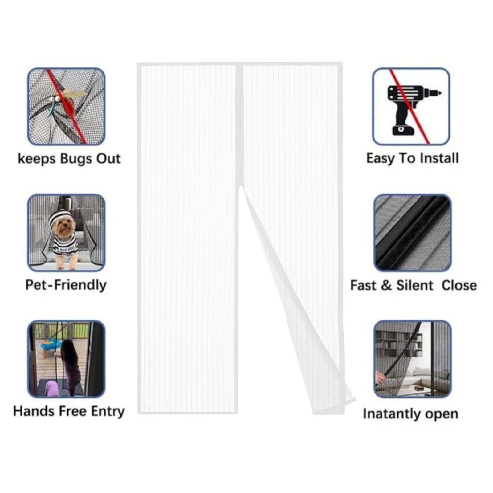 Click here for Extsud Magnetic Screen Door Mesh  High-Density Mes... prices